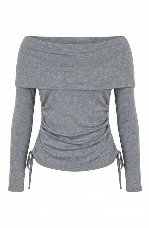 MODENAIRE Off-shoulder Long Sleeve Top
