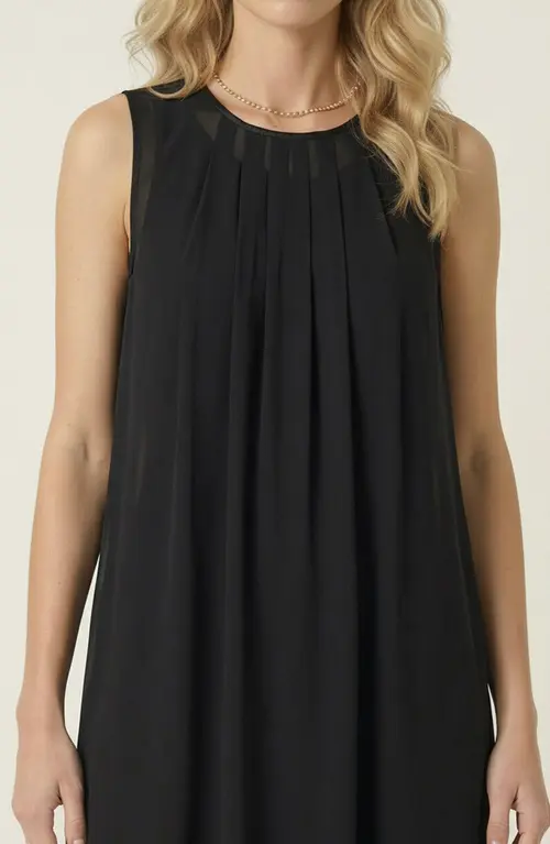 MODENAIRE Pleated Sleeveless Midi Dress