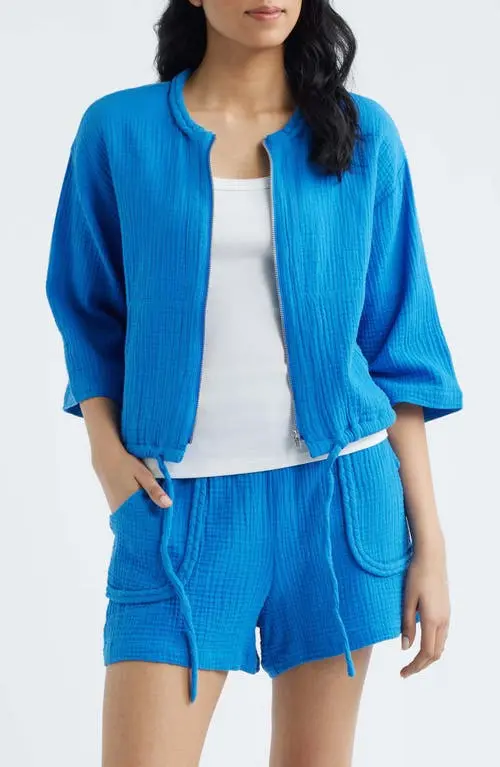 CITY BLUES Zip Front Jacket - Cobalt