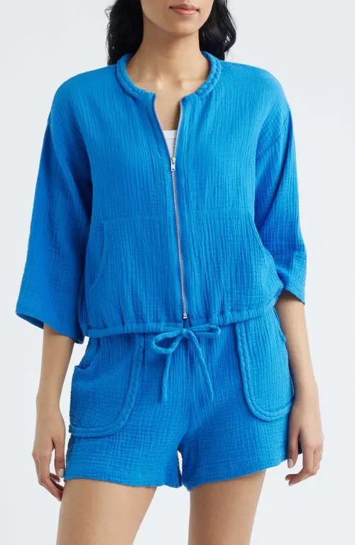 CITY BLUES Zip Front Jacket - Cobalt