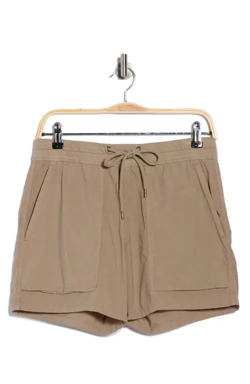 JAMES PERSE Stretch Cotton Poplin Drawstring Shorts - Overcast