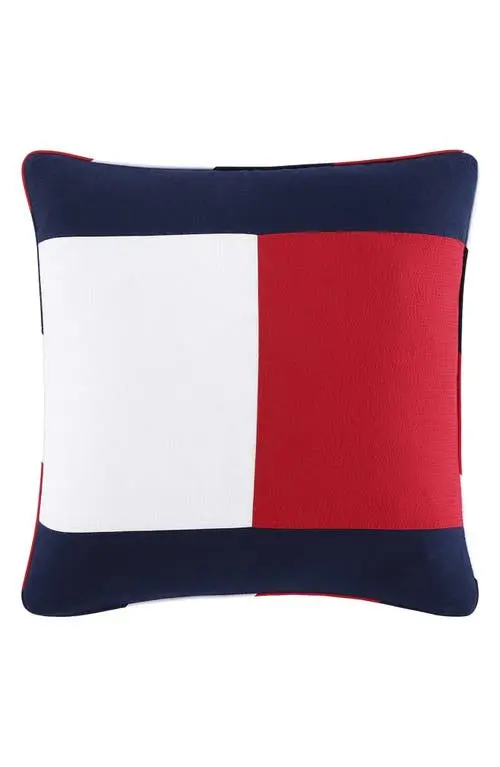 Tommy Hilfiger Flag Seersucker Accent Pillow - Navy