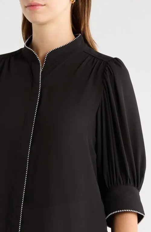 CECE DUPRAZ Pearce Puff Sleeve Top - Rich Black
