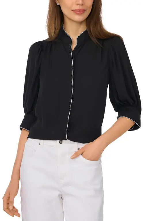CECE DUPRAZ Pearce Puff Sleeve Top - Rich Black
