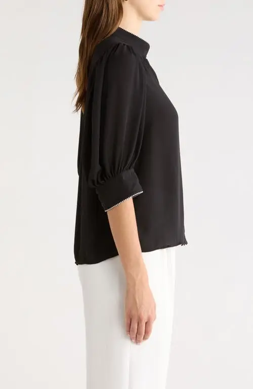 CECE DUPRAZ Pearce Puff Sleeve Top - Rich Black