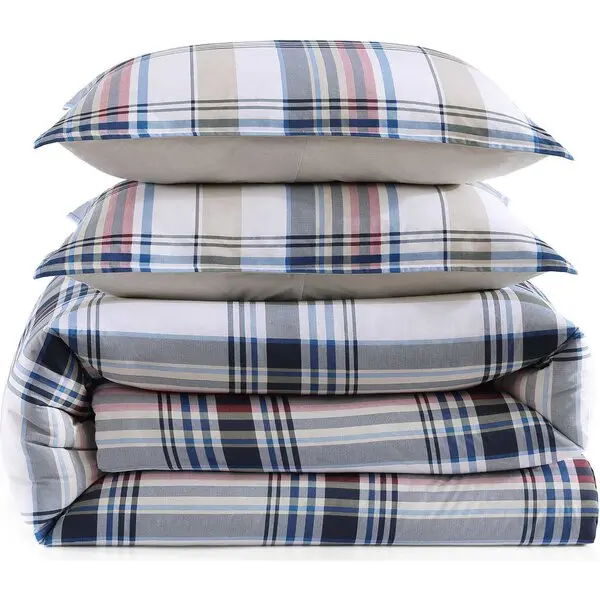 Tommy Hilfiger Waterbury Plaid Comforter & Sham Set - Medium/dark Blue