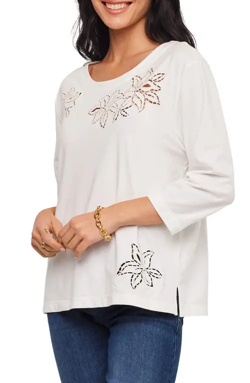 Karen Kane Embroidered Cutout Top