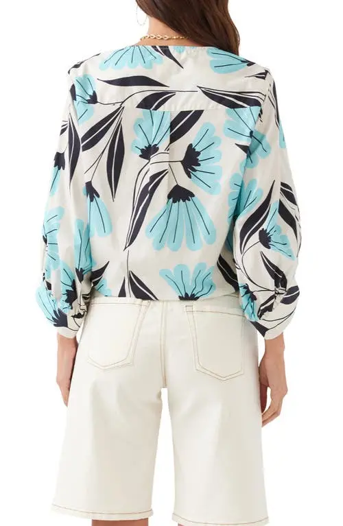 Karen Kane Tie Front Printed Top - Print