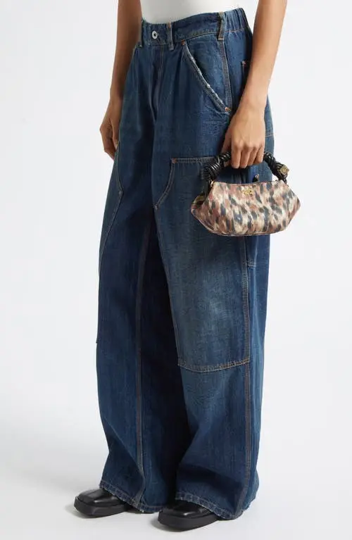 GANNI Mini Bou Taffeta Top Handle Bag - Burro