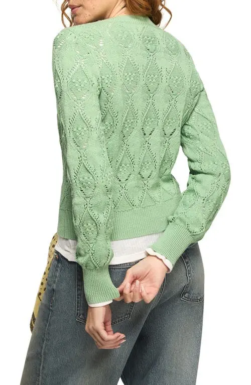 Lucky Brand Open Stitch Crewneck Sweater