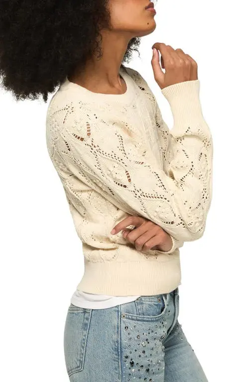 Lucky Brand Open Stitch Crewneck Sweater - Tofu