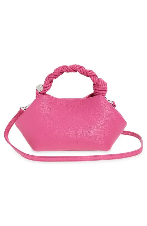 GANNI Small Grained Faux Leather Top Handle Bag - Cabaret