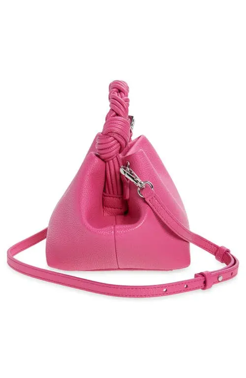 GANNI Small Grained Faux Leather Top Handle Bag - Cabaret