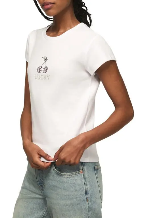 Lucky Brand Fitted Beaded T-shirt