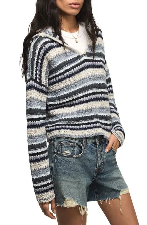 Lucky Brand Striped Crochet Hoodie