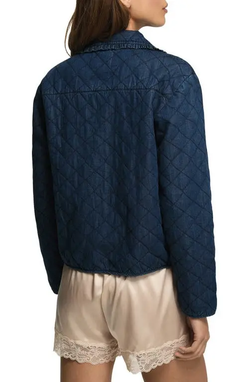 Lucky Brand Quilted Peter Pan Collar Denim Jacket