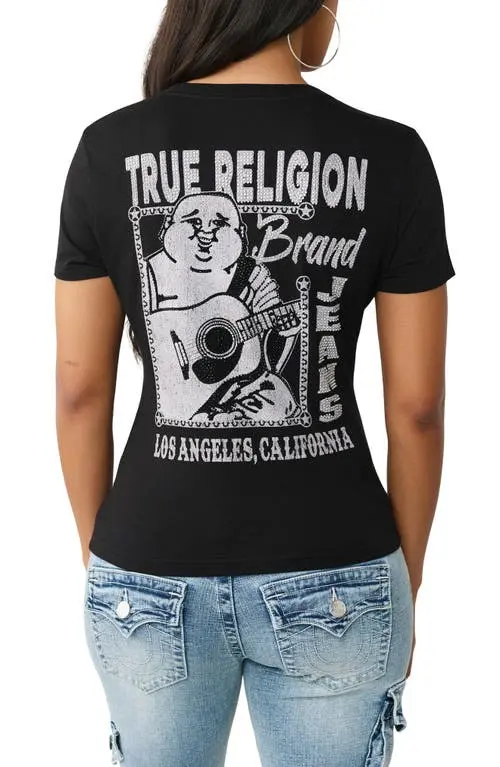 True Religion Crystal Buddha Graphic T-shirt - Jet Black