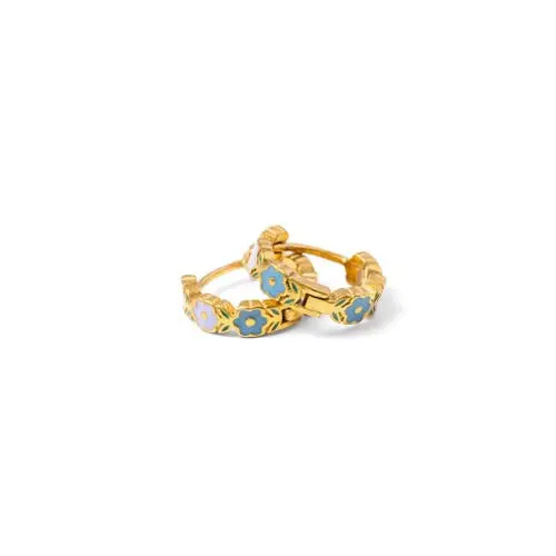 PIP POP Flower Hoop Earrings - Gold