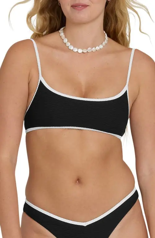 BILLABONG Tanlines Bound Jaclyn Crop Bikini Top - Black Pebble