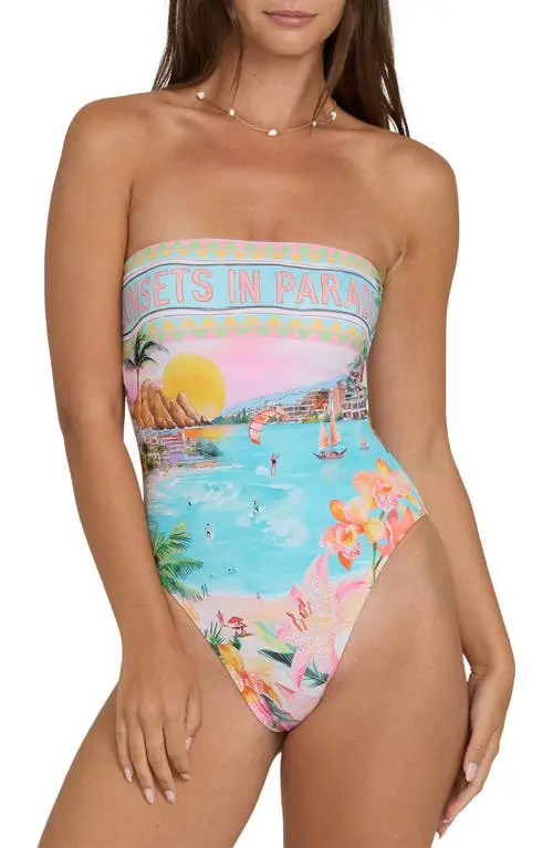 BILLABONG Paradise Sun Tully Strapless One-piece Swimsuit - Ocean Spray