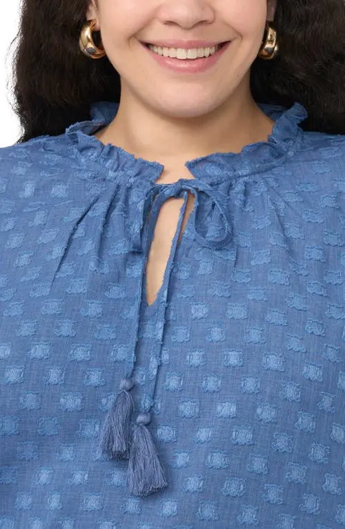 Vince Camuto Clip Dot Tie-neck Blouse