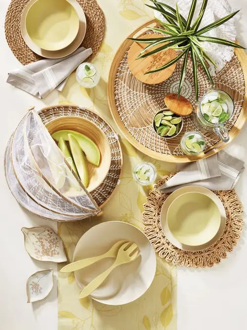 TAG Rosie Maize Natural Spring Placemat Wipe Clean Dining Decor