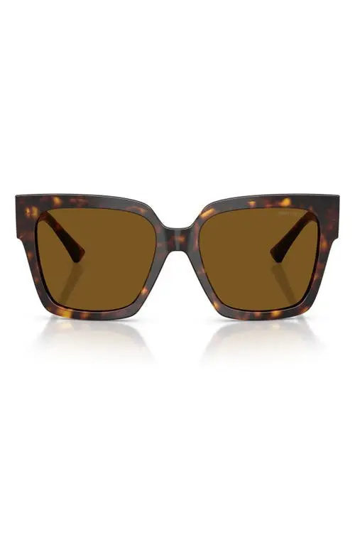 JIMMY CHOO 54mm Polarized Square Sunglasses - Havana/polar Brown