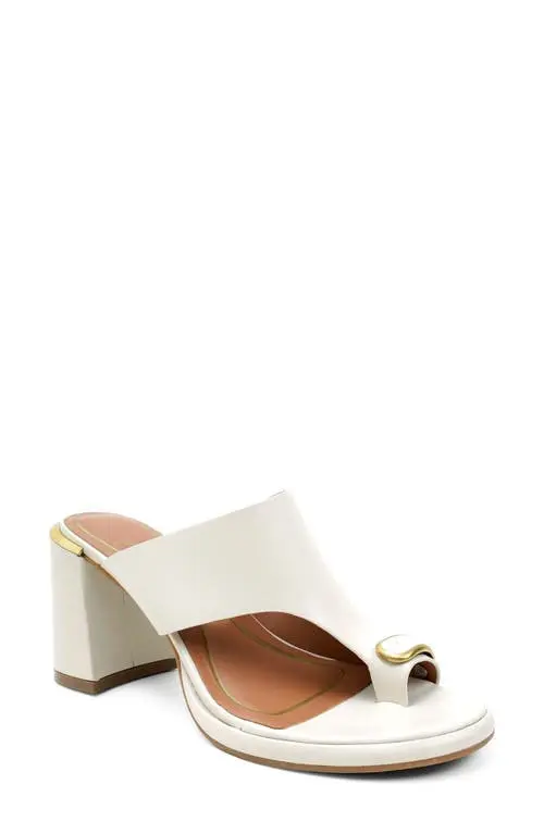 KENNETH COLE Syndika Platform Slide Sandal - Ecru Leather