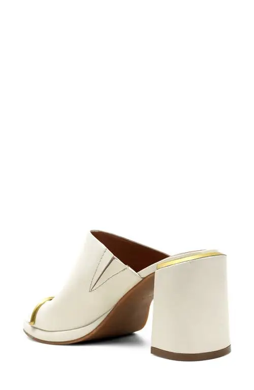 KENNETH COLE Syndika Platform Slide Sandal - Ecru Leather