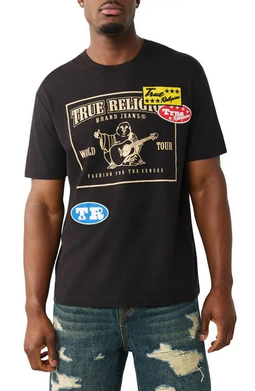 True Religion Logo Patch Graphic T-shirt - Jet Black