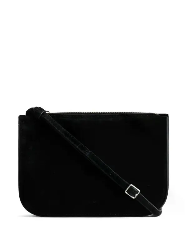 YU MEI Vi Suede Crossbody Bag - Black