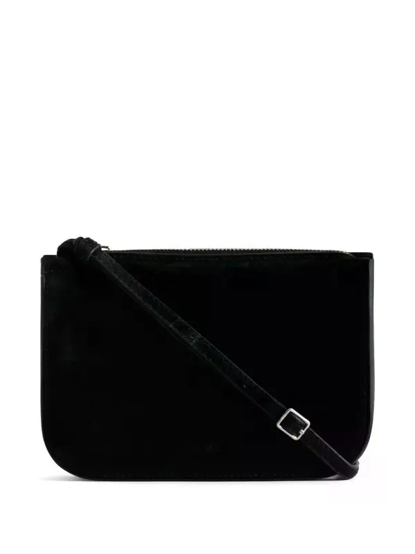 YU MEI Vi Suede Crossbody Bag - Black