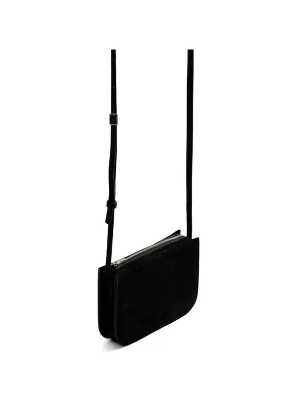 YU MEI Vi Suede Crossbody Bag - Black