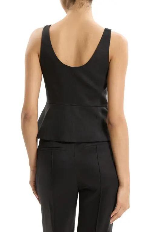 Theory Linen-blend Button-detailed Vest - Black