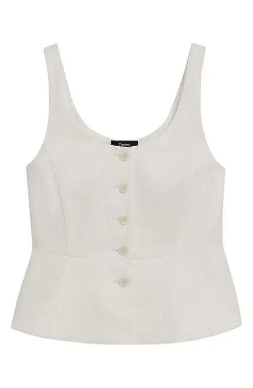 Theory Linen-blend Button-detailed Vest - Ivory