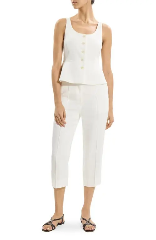 Theory Linen-blend Button-detailed Vest - Ivory