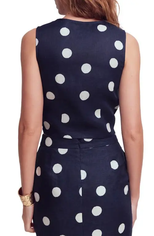 Boden Andrea Linen Sleeveless Button-up Shirt