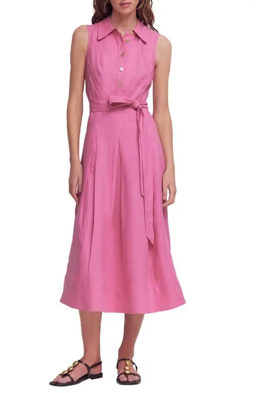 Boden Belinda Linen Shirt Dress - Pink