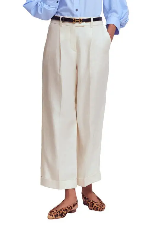 Boden Chiswick Crop Linen Trousers