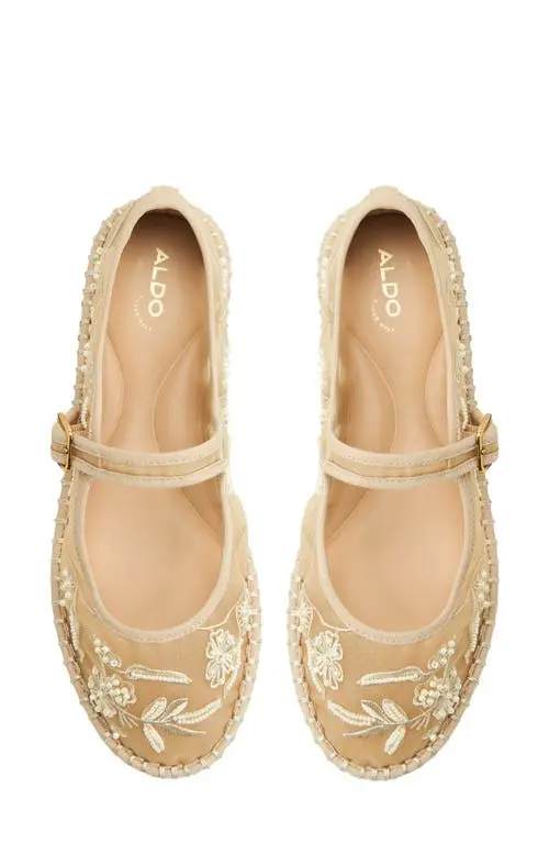 Aldo Mesh Ballerina Flat - Beige