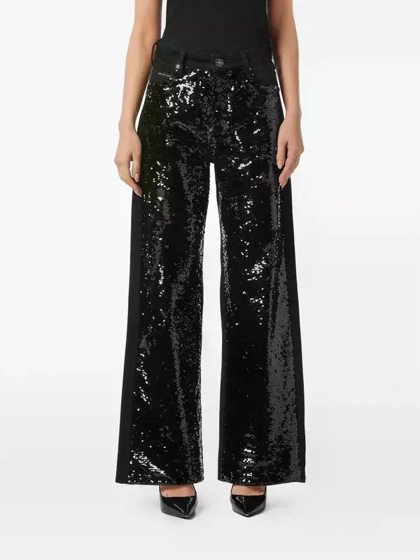 Philipp Plein Wide-leg Trousers - Black