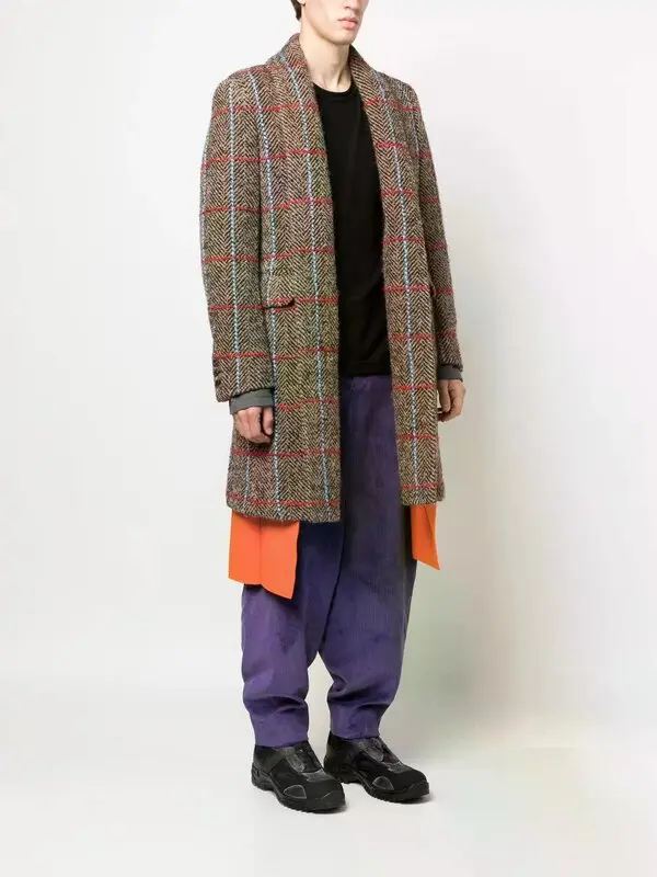 Comme Des Garçons Herringbone Tweed Reversible Overcoat