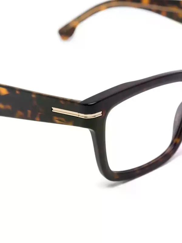 BOSS Tortoiseshell Square Frame Eyeglasses