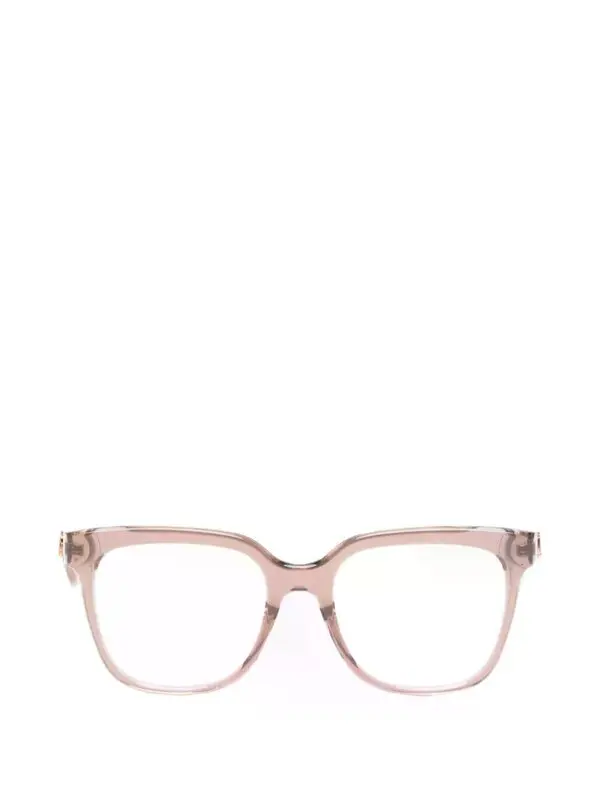 JIMMY CHOO Logo-plaque Square-frame Glasses - Brown