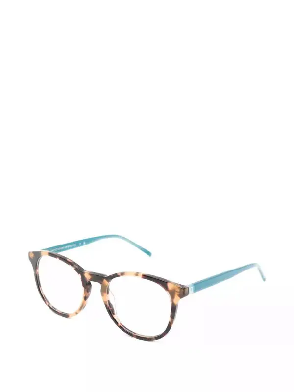 BENETTON Tortoiseshell-effect Round-frame Eyeglasses