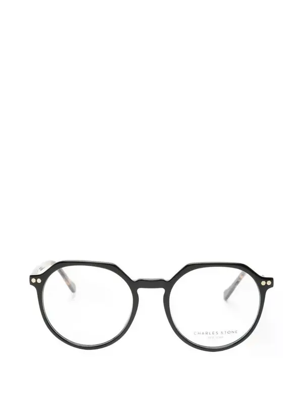 CHARLES STONE Geometric-frame Tortoiseshell-effect Eyeglasses