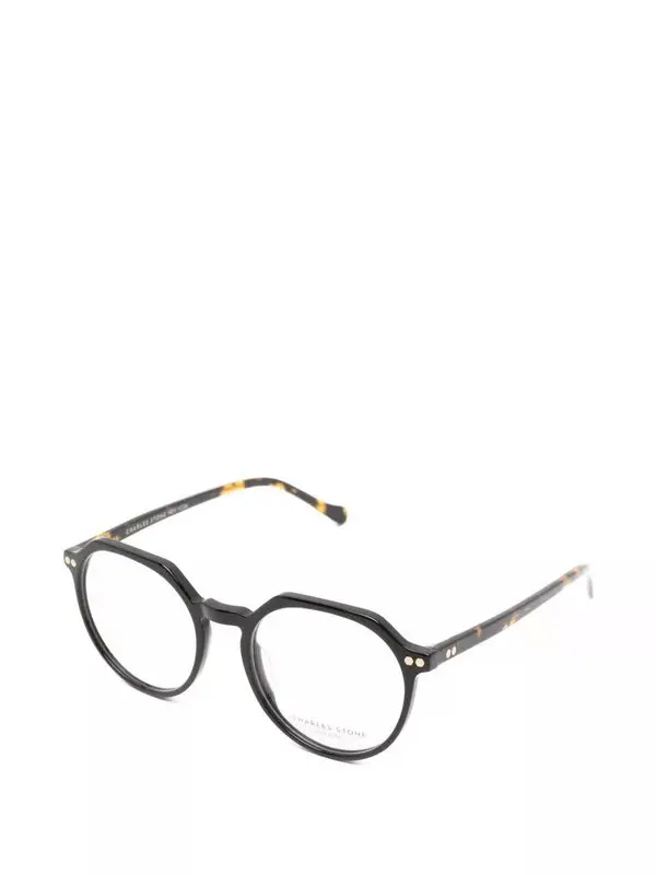CHARLES STONE Geometric-frame Tortoiseshell-effect Eyeglasses