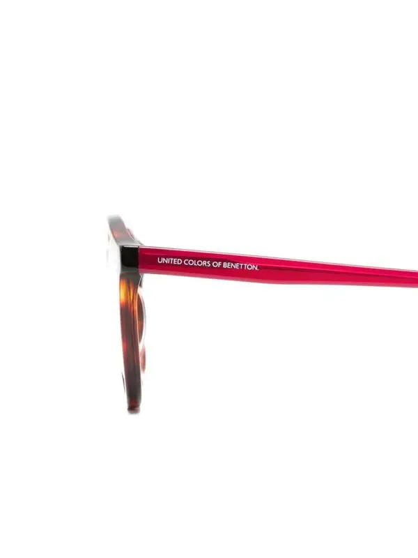BENETTON Tortoiseshell Round-frame Glasses