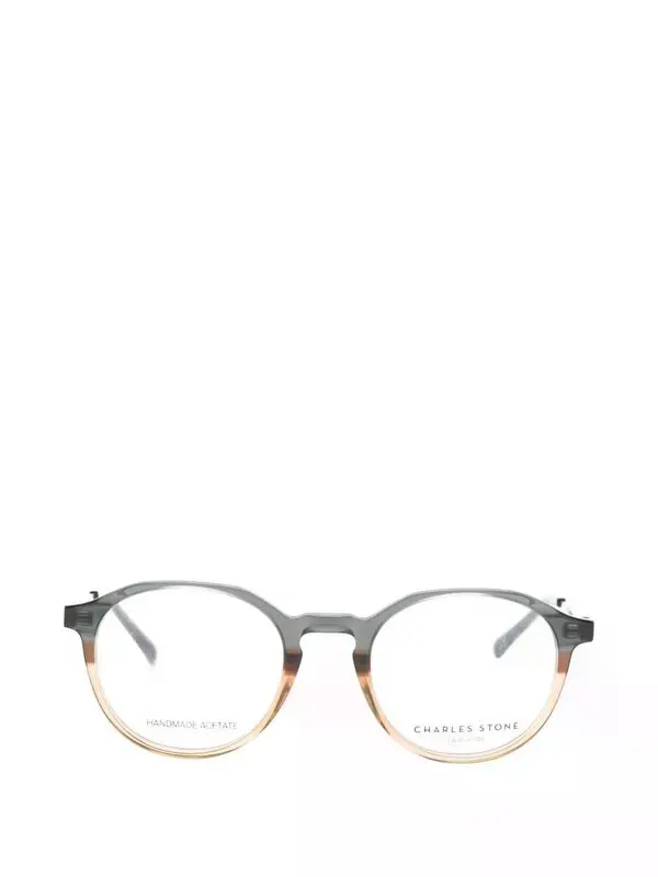CHARLES STONE Two-tone Geometric-frame Glasses - Grey