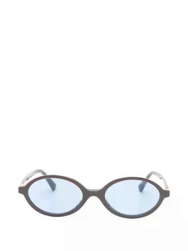 Miu Miu Oval-frame Sunglasses - Brown